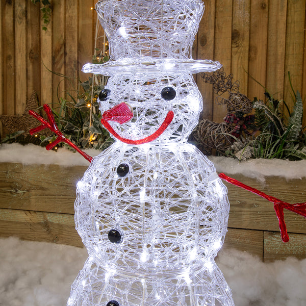 Christmas Snowman Lights - 80cm Acrylic Light Up Snowmen with 100 Cool ...
