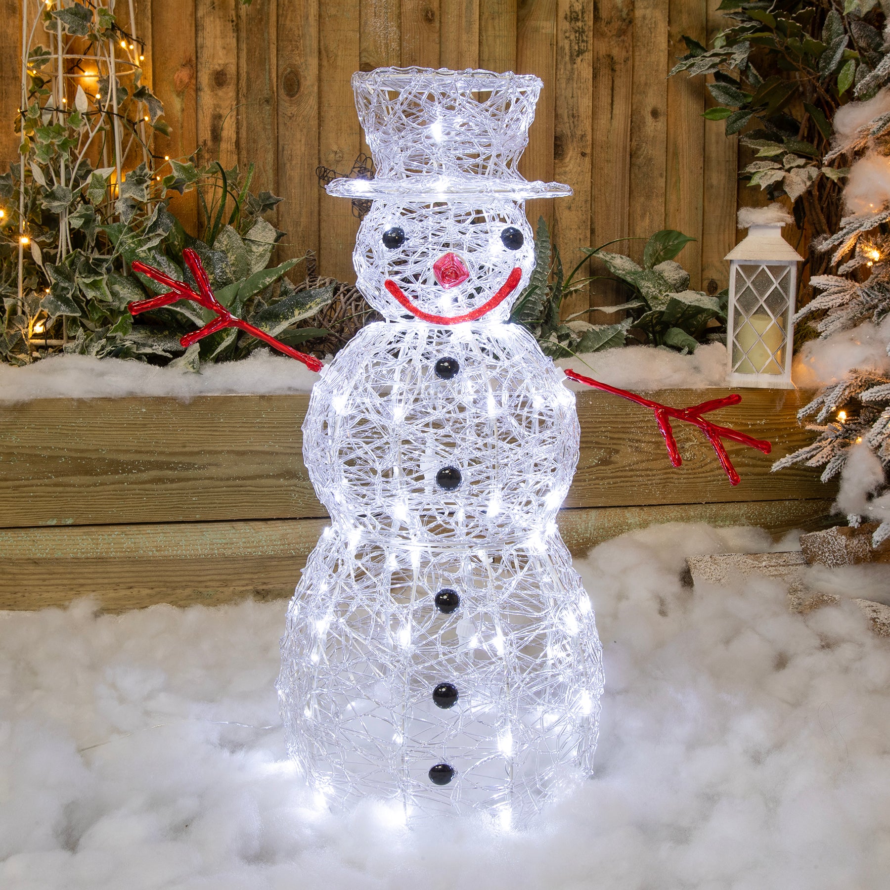 Outdoor Christmas Light Up Snowman Figures - Garden Trends