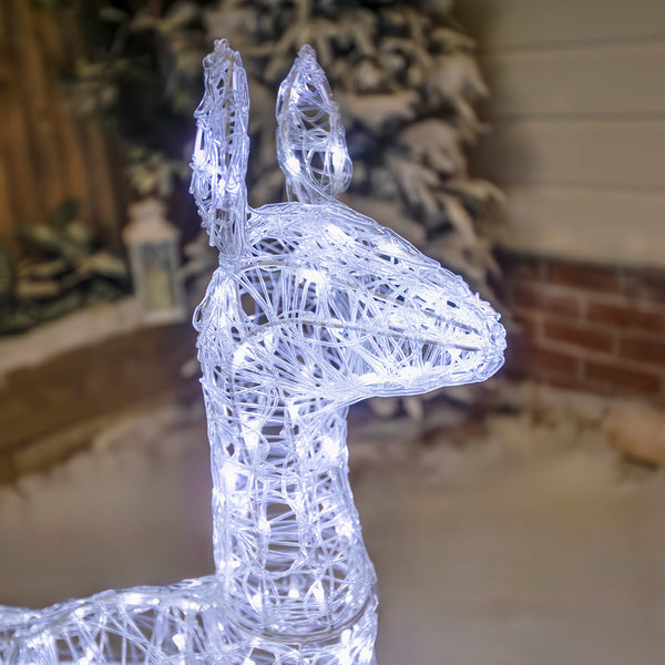 Christmas Reindeer Light - 98CM Soft Acrylic Light Up Doe with 230 Whi ...