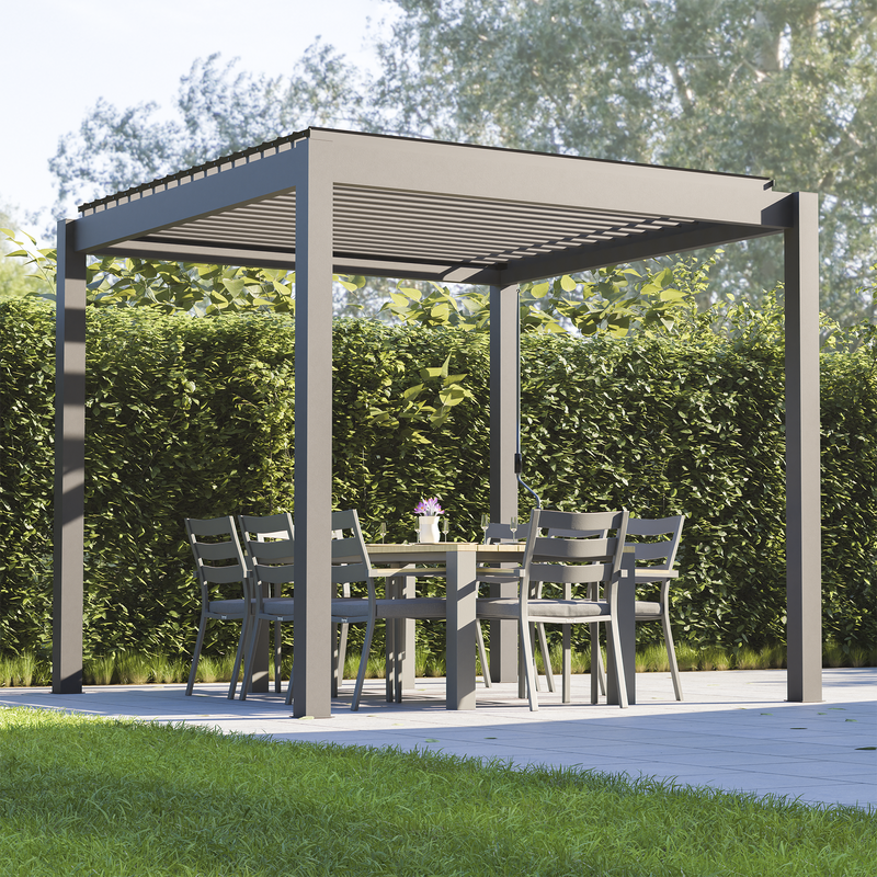 Anthracite Grey Aluminium Garden Pergolas - Garden Trends