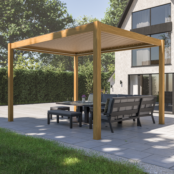 Rectangular Aluminium Garden Pergolas - Garden Trends