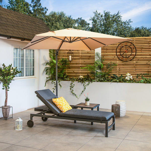 Bracken Outdoors Naples Sand 2.5m x 2.5m Square Cantilever Parasol ...