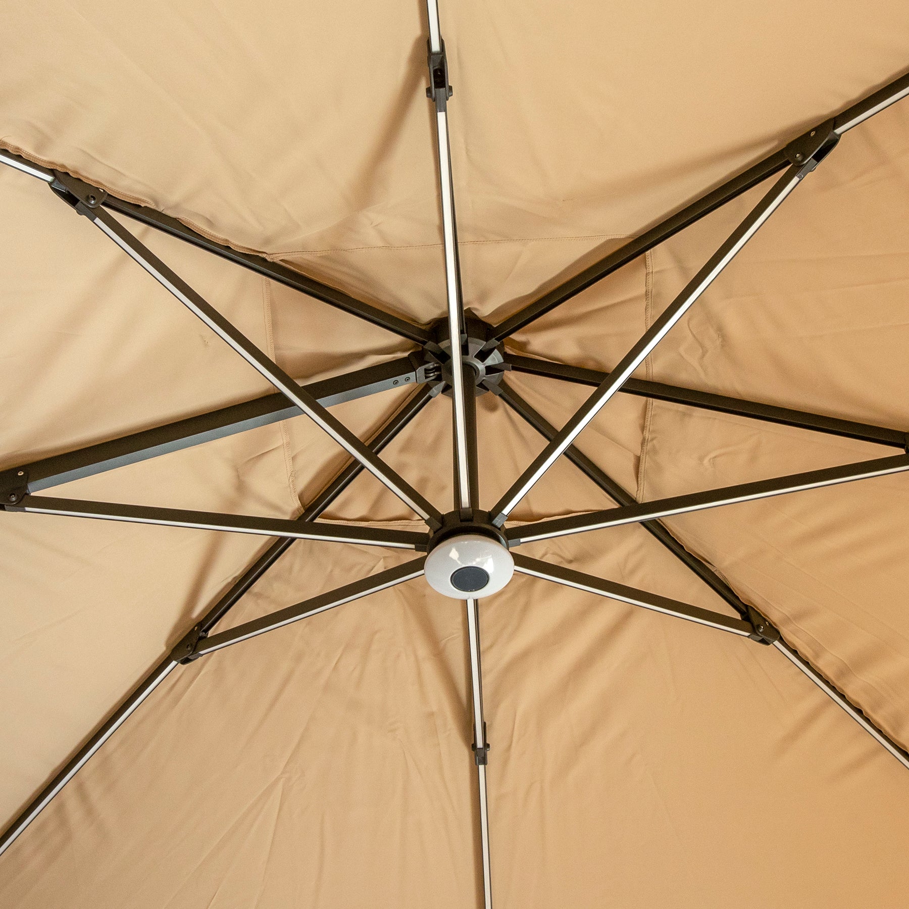 Bracken Outdoors Napoli Sand 3m x 3m Square Cantilever Parasol With LE ...