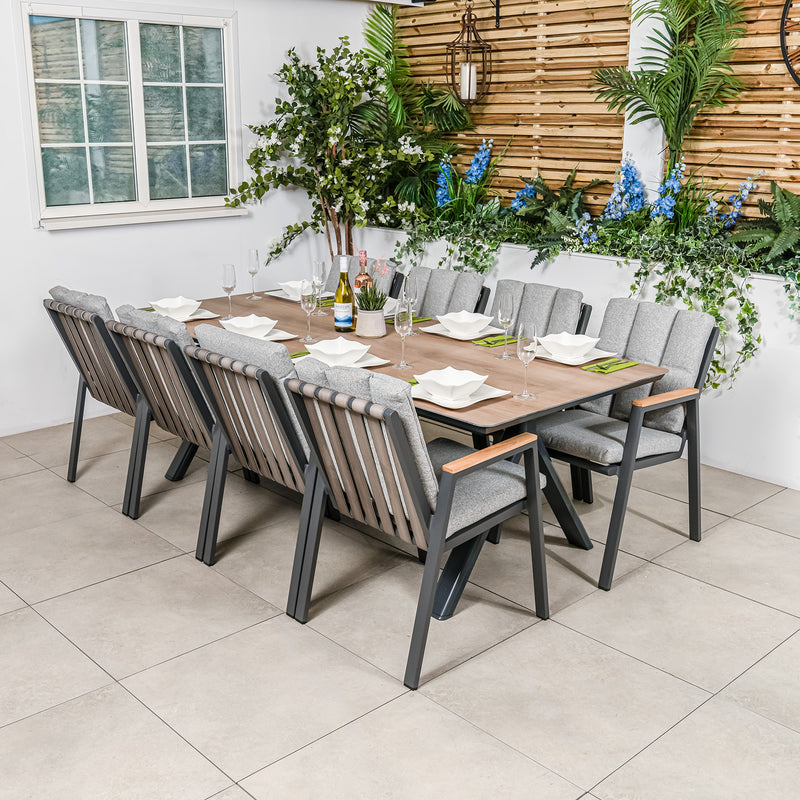 Bracken Outdoors Barcelona 8 Seater Aluminium Garden Dining Set ...