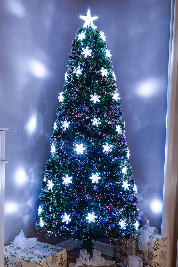 2ft - 6ft Green Fibre Optic Christmas Tree with Multi Fibre Optics ...