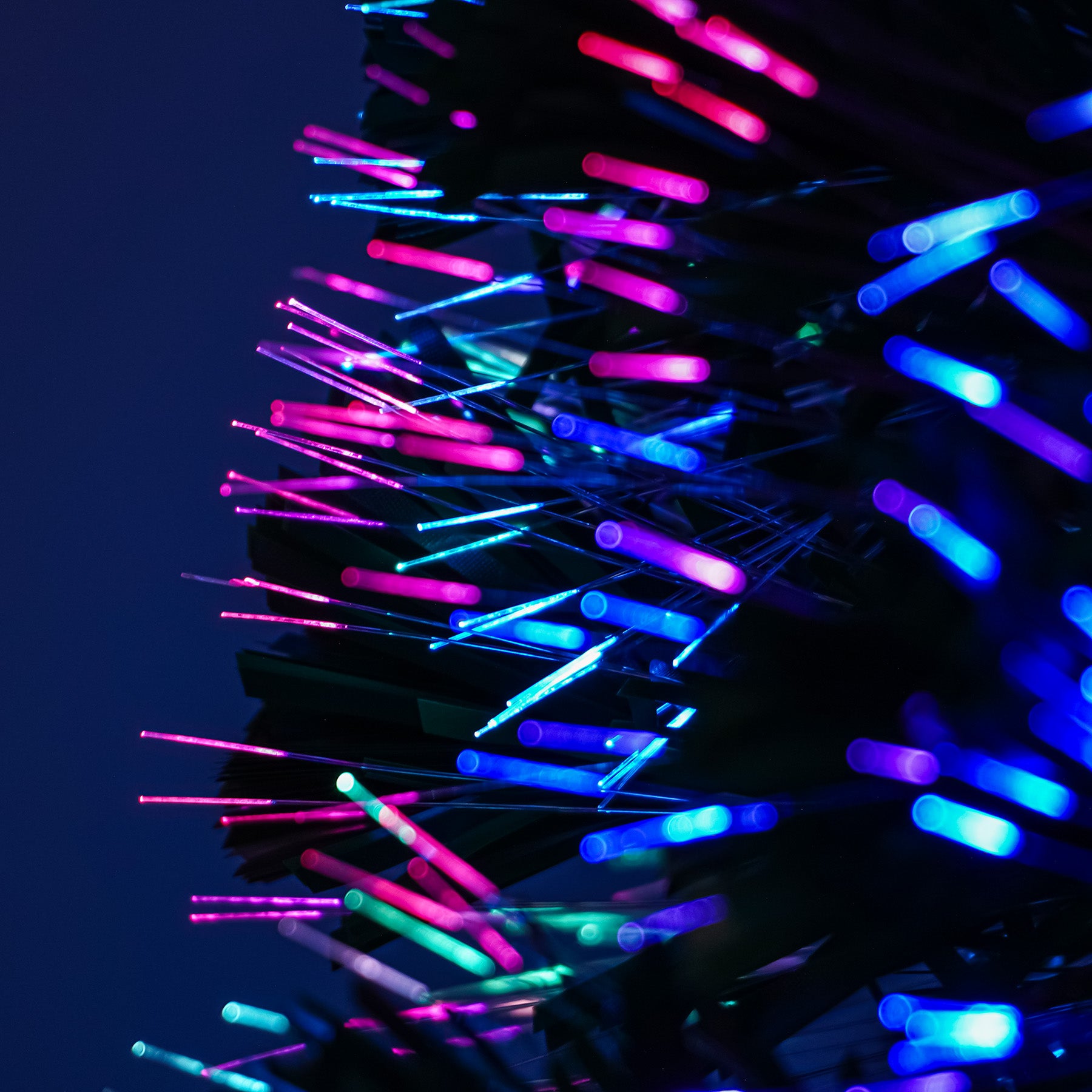 2ft - 7ft Green Fibre Optic Christmas Tree with Multi Coloured Fibre ...