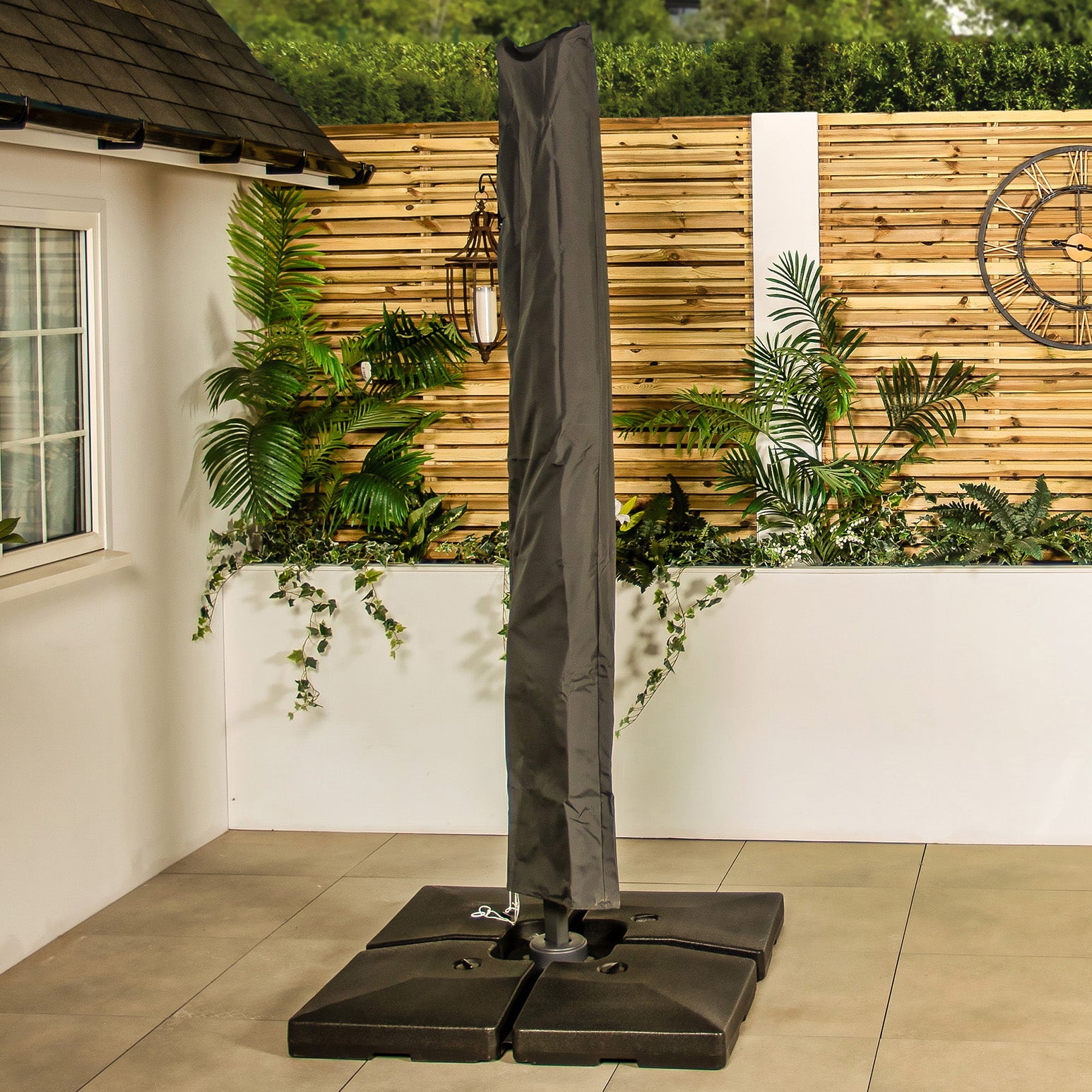 Bracken Outdoors Naples Sand 2.5m x 2.5m Square Cantilever Parasol ...