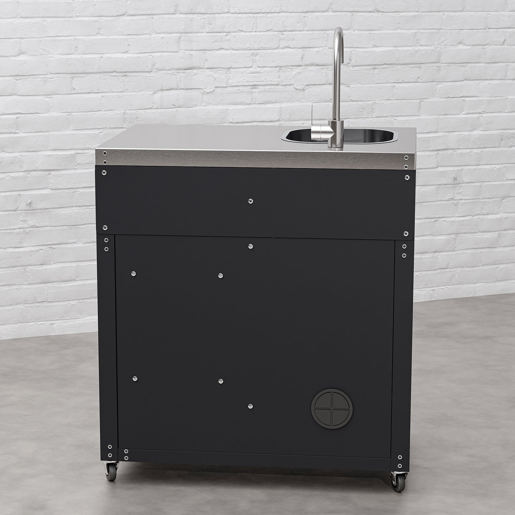 Draco Grills Titan 4 Burner Black Outdoor Kitchen Gas Barbecue with Fr ...