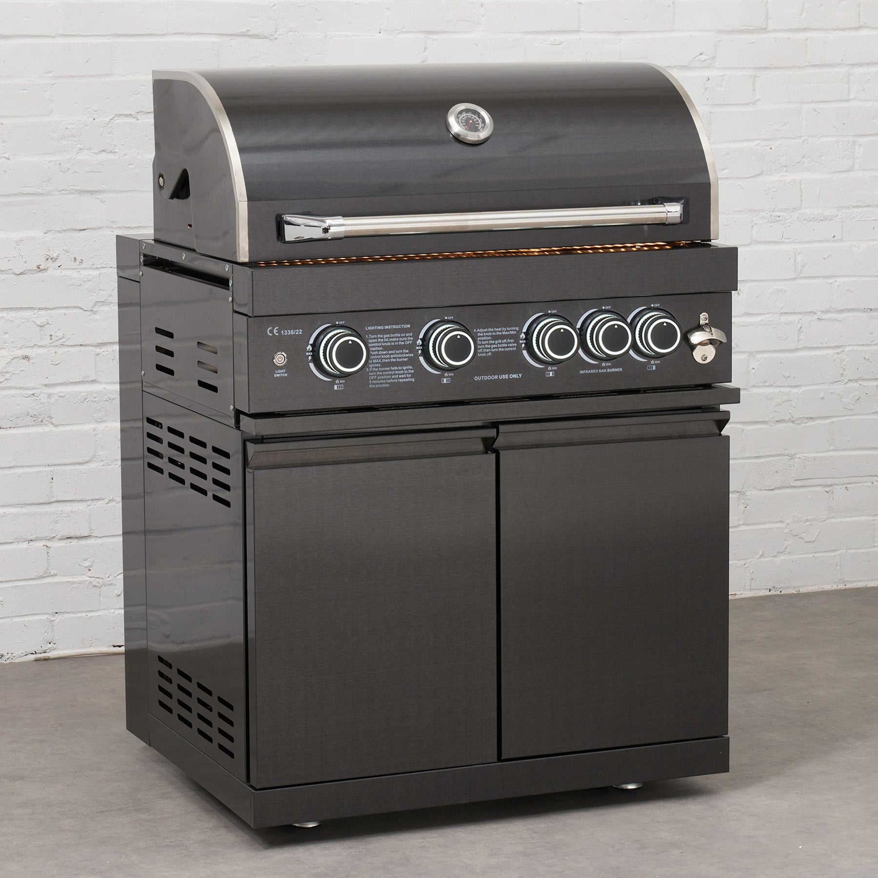 Draco Grills 4 Burner BBQ Black Stainless Steel Modular Outdoor Kitche ...