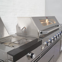 Draco Grills 6 Burner BBQ Modular Outdoor Kitchen with Sear Station an ...