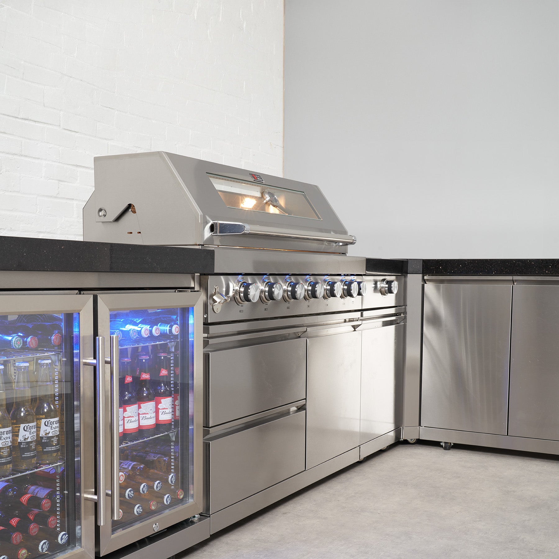 Draco Grills 6 Burner BBQ Modular Outdoor Kitchen with Sear Station, D ...