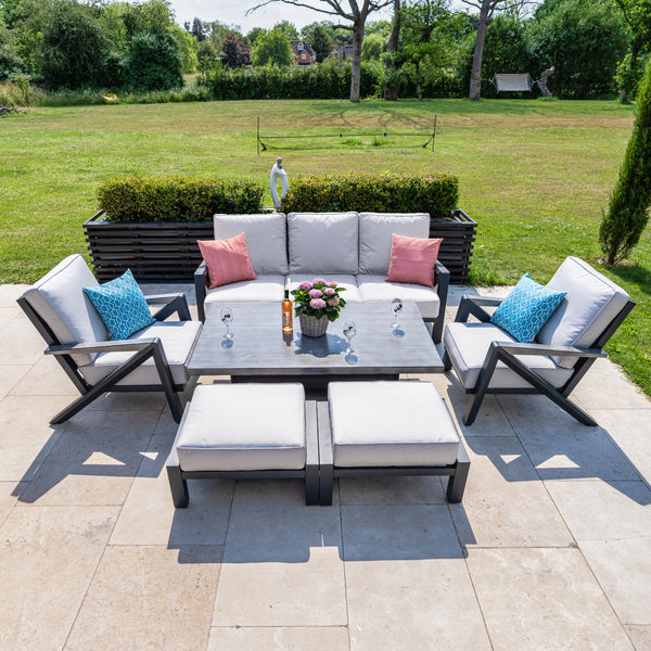 Aluminium Garden Furniture Sets with Height Adjustable Rising Table ...