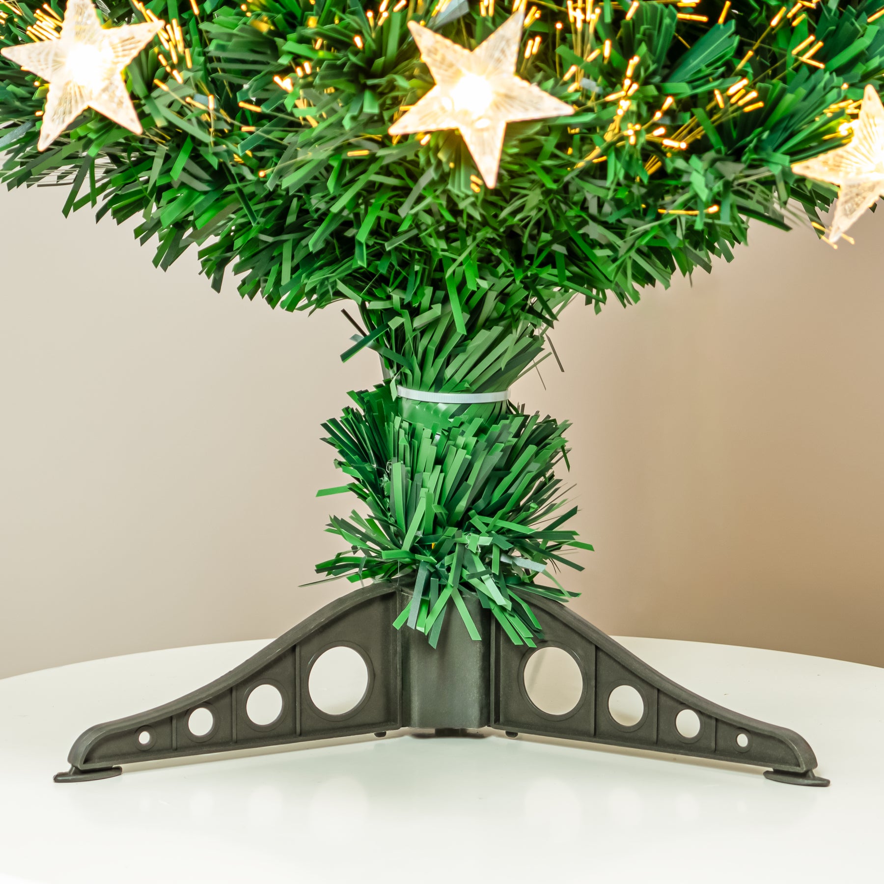 2ft - 6ft Green Fibre Optic Christmas Tree with LED Lights & Stars ...