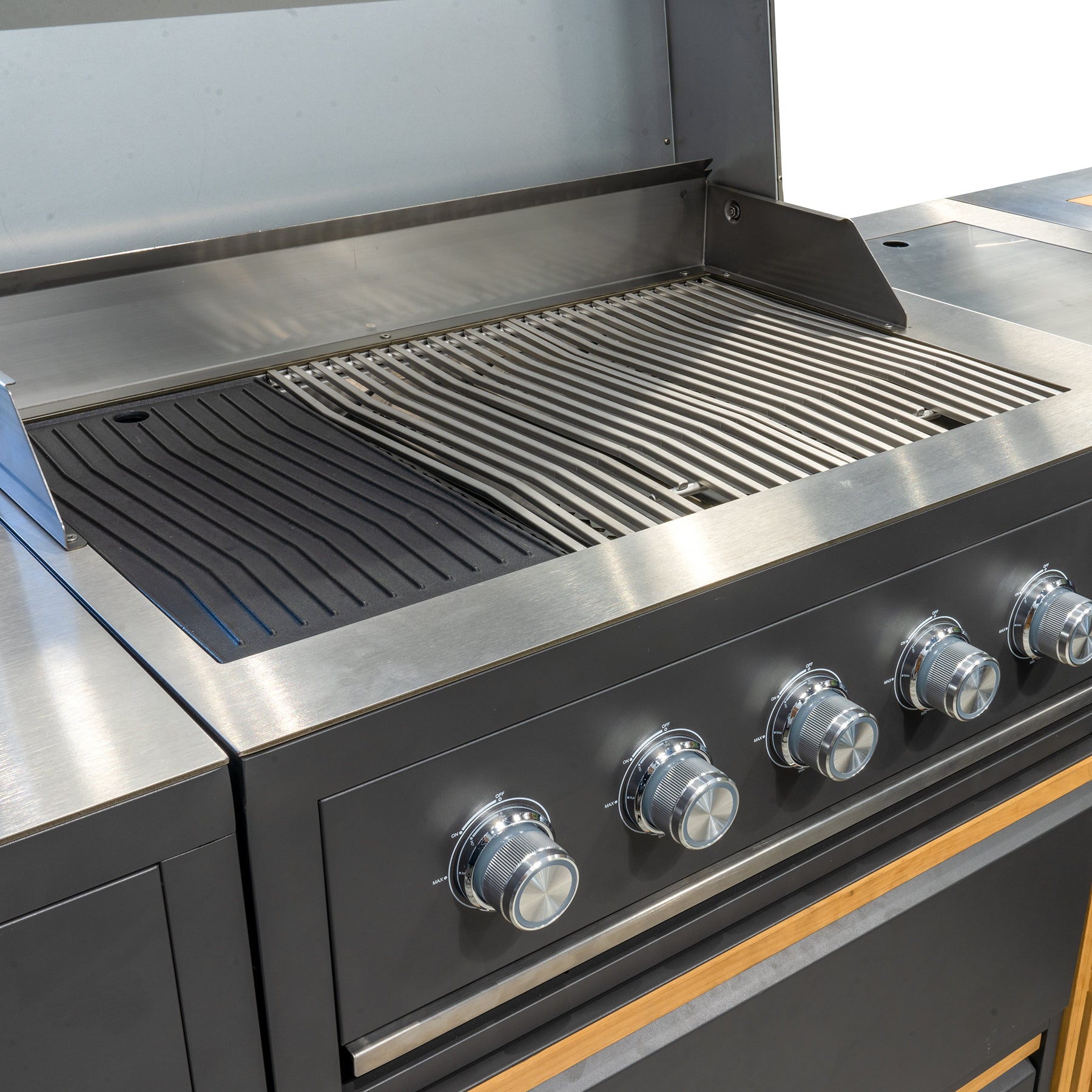 Draco Grills Scandic Line Modular Outdoor Kitchen with 5 Burner BBQ an ...