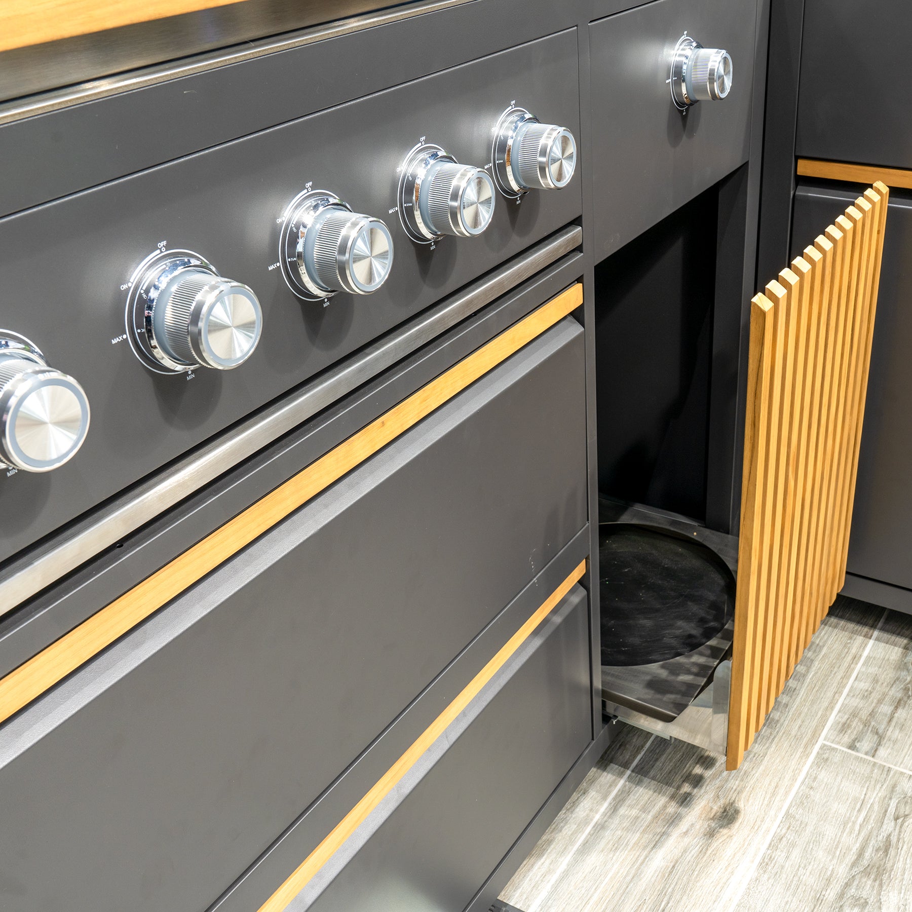 Draco Grills Scandic Line Modular Outdoor Kitchen with 5 Burner BBQ, S ...
