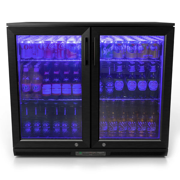 Draco Grills Avalon Outdoor Black Stainless Steel Double Bar Fridge 20 ...