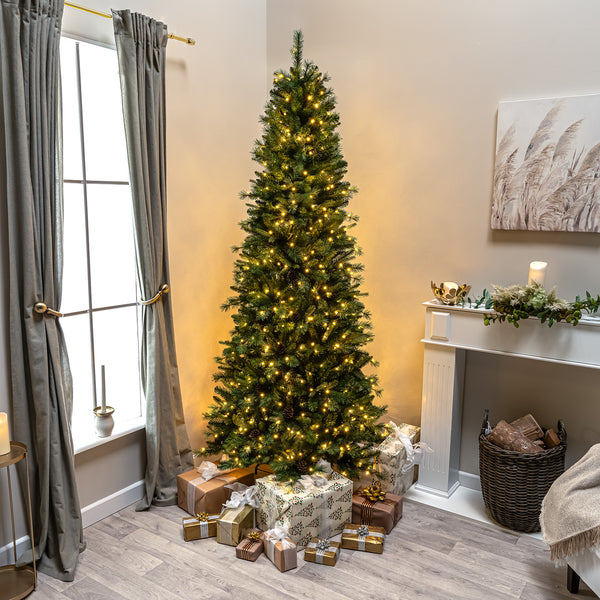 Arundel Pine Pre-Lit Artificial PE Christmas Tree 6.5FT, 7.5FT - Garden ...