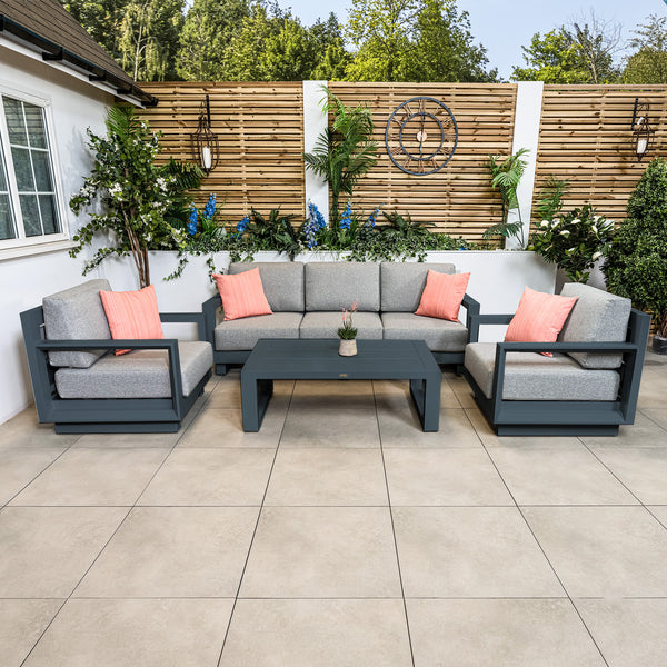 Bracken Outdoors Panama Anthracite Aluminium Lounge Sofa & Coffee Table ...