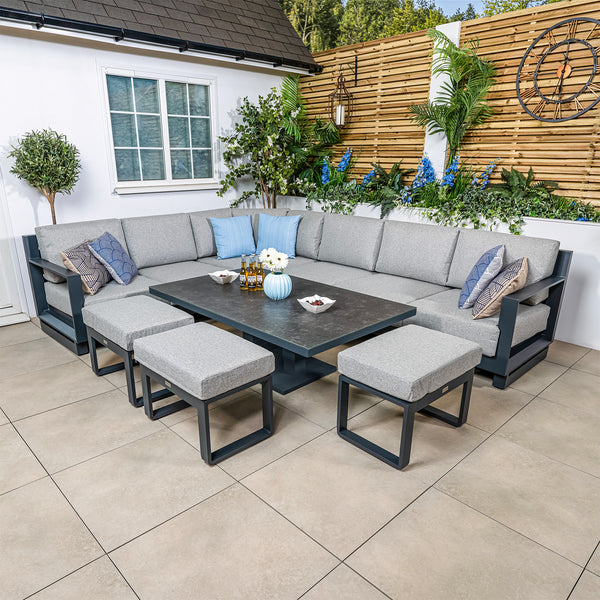 Bracken Outdoors Panama Anthracite Aluminium Corner Sofa & Height ...