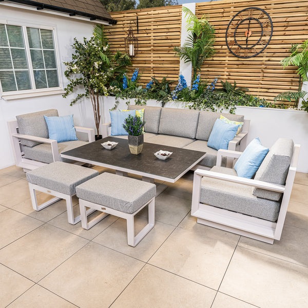 Bracken Outdoors Panama Warm Grey Aluminium Lounge Sofa & Rising Table ...