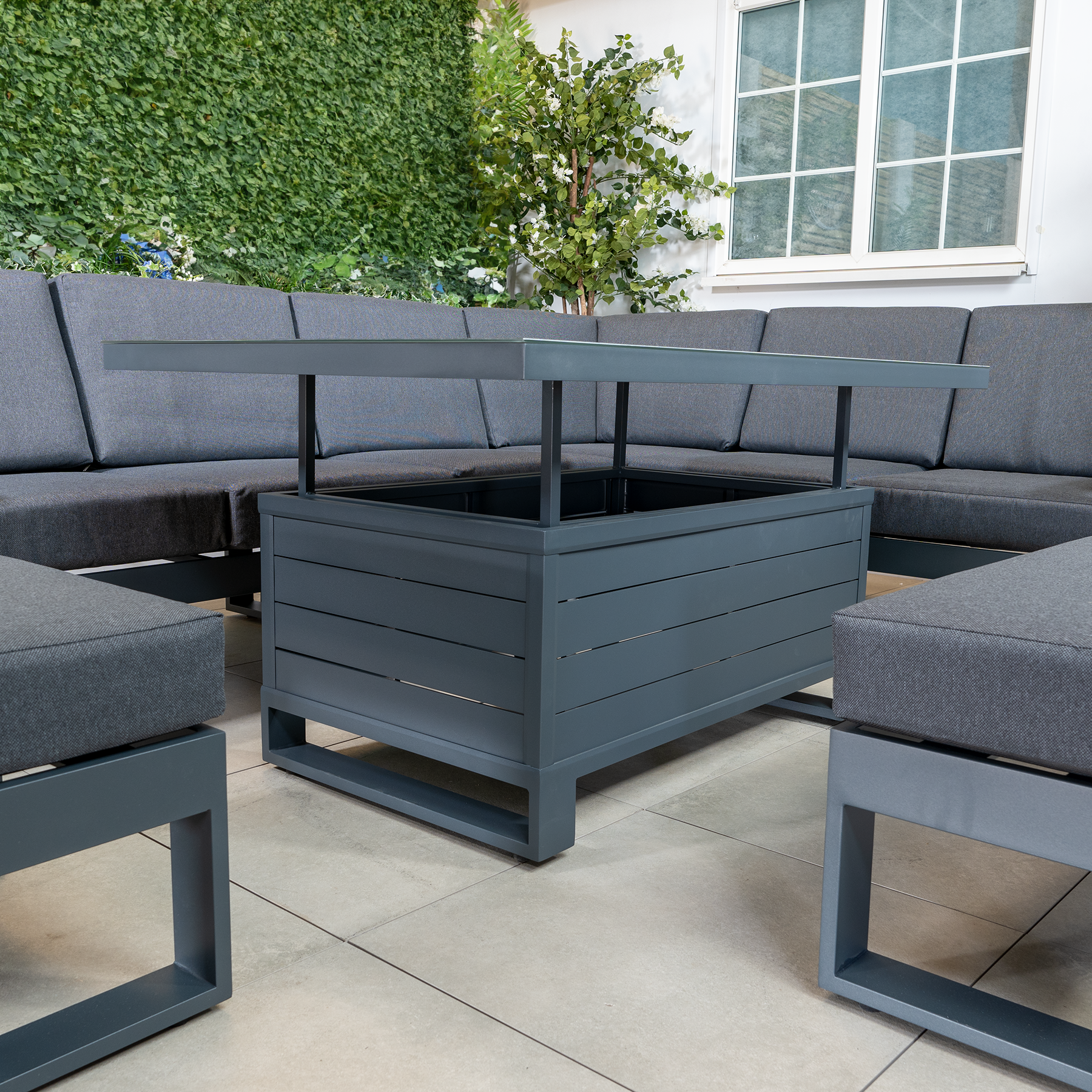 Bracken Outdoors Portland Aluminium Corner Garden Furniture Set with A ...