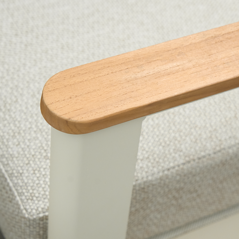 Bracken Outdoors Hamilton Aluminium Corner Sofa with Teak Adjustable T ...