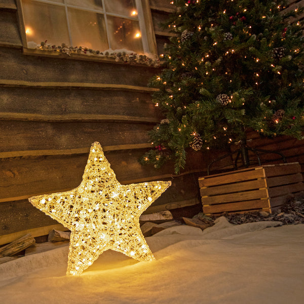 50cm Acrylic Outdoor Light Up Christmas Star with 150 White LEDS ...