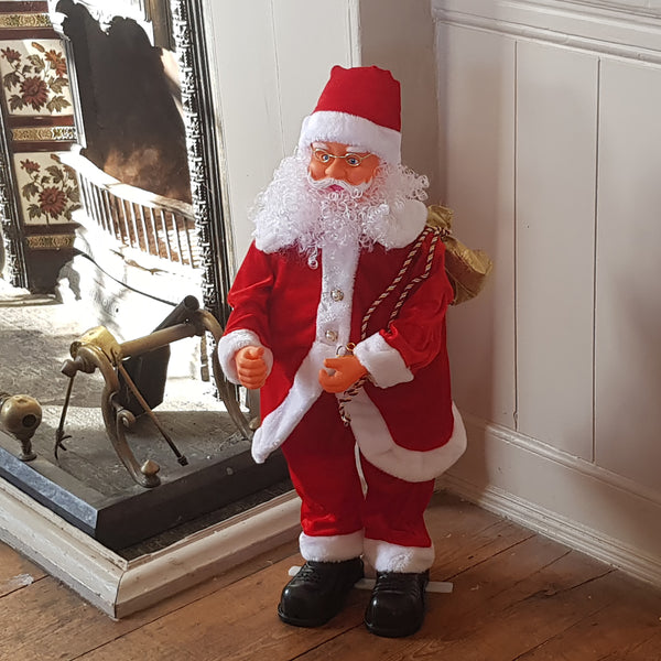 2.3ft (70cm) Traditional Musical Animated Standing Santa Father Christ ...