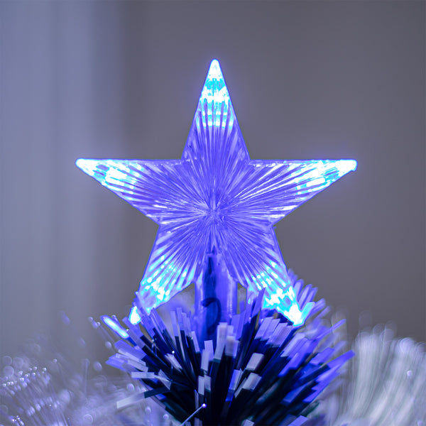 Green Fibre Optic Christmas Tree with White Optics & Blue LED Star ...